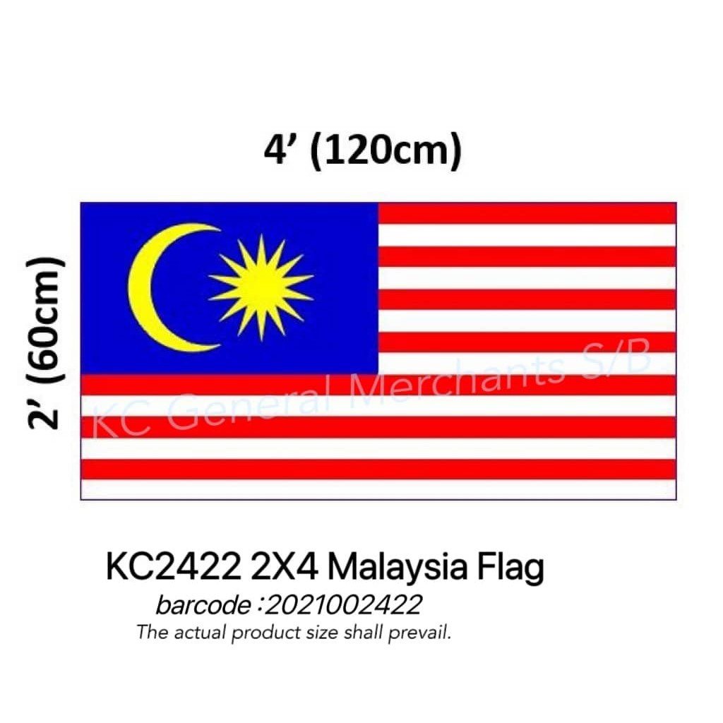[READY STOCK] KC2422 2X4 MALAYSIA FLAG/ BENDERA MALAYSIA 2X4 | Shopee ...