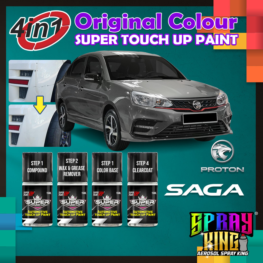 Proton Saga Original Touch Up Paint 4 IN 1 Combo Set DIY Scratch Calar ...