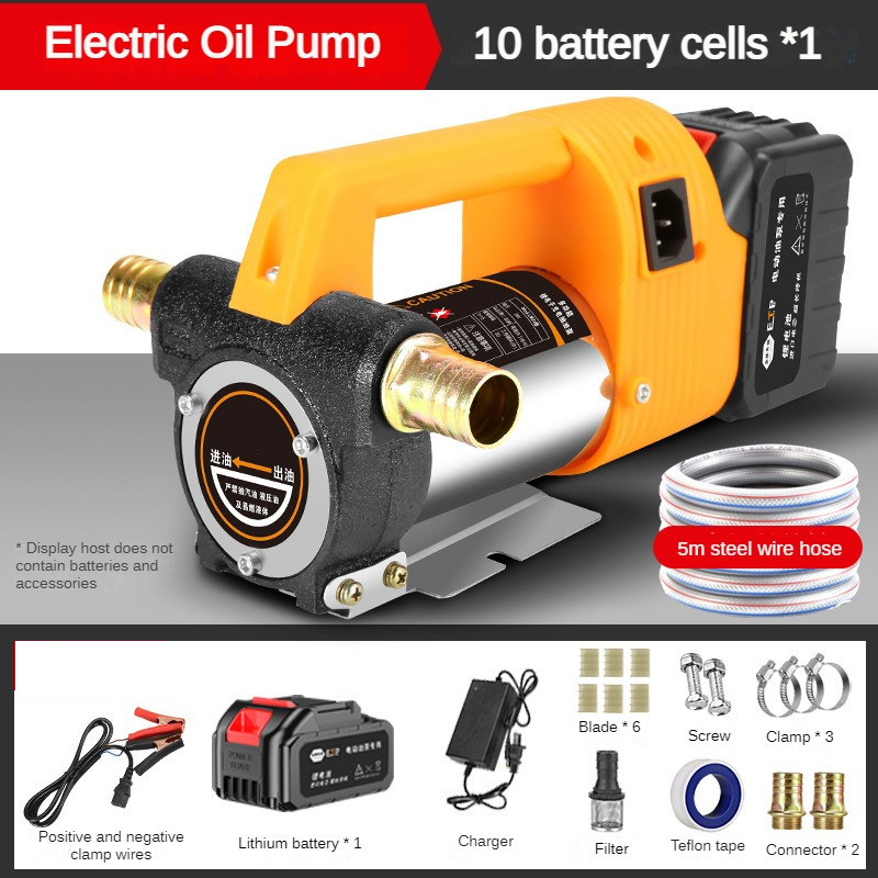 24V Lithium Battery Electric Oil Pump Rechargeable Self-priming Pump ...
