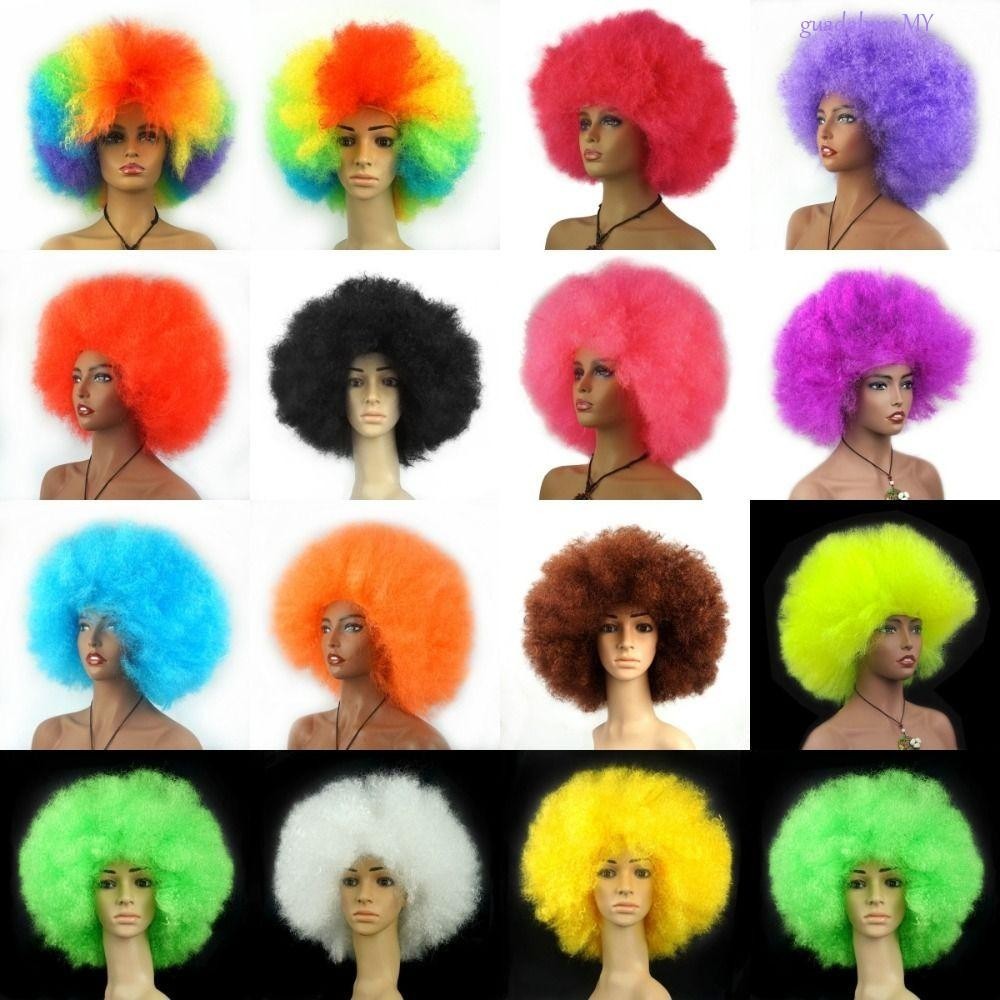 GUADALUPE Wavy Curly Clown Wig, Clown Props Cosplay Hairs Football Fans ...