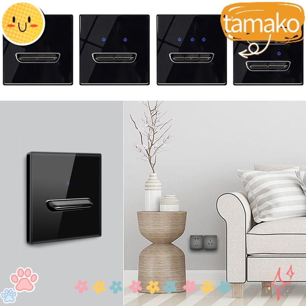 TAMAKO Toggle Switch Black LED Indicator 1/2/3/4 Gang 1 Way Wall Light ...
