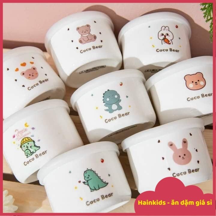 Coco Bear Graduated Ceramic Jar for Weaning Food, Freezing Baby Food ...