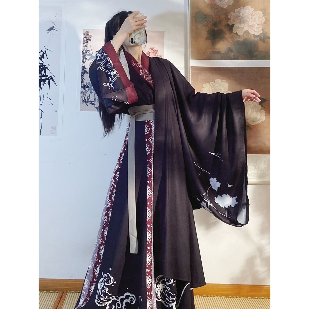Nan Muyun Shang Wei Jin Jin Made Hanfu Collar-Length Broken Skirt Black Jade Boy | Shopee Malaysia