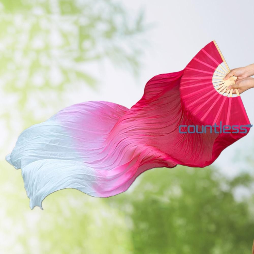 Length 150 Cm Dance Fans Gradient Color Portable Belly Dance Fan Dance ...