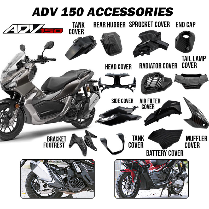 Honda ADV 150 Full Carbon Cover set Water Transfer ADV Carbon Body Kit ...