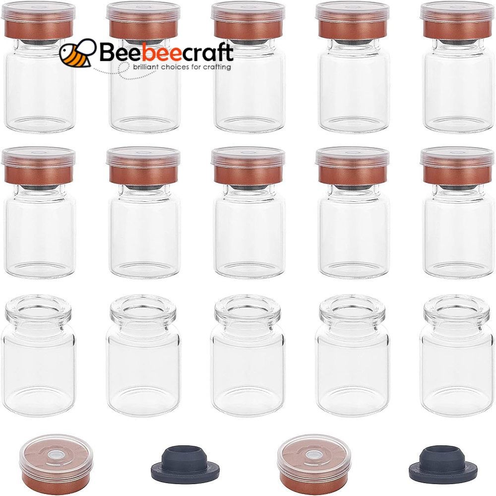 1Box Transparent Glass Headspace Vials with Aluminum Flip Off Caps and ...