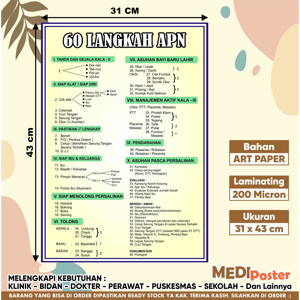 Apn 60 Step Health Poster (Normal Delivery) | Shopee Malaysia