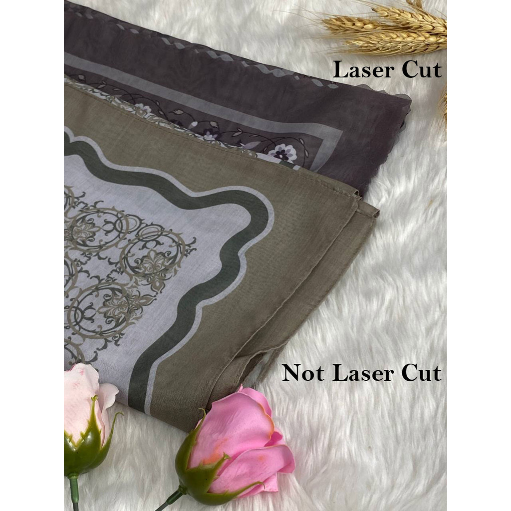 Tudung Bawal Printed Corak | Premium Cotton ( LASER CUT ) | Shopee Malaysia