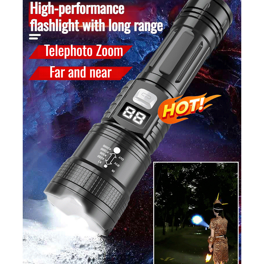 High power Emergency light Hand held flashlight Plug in both positive ...