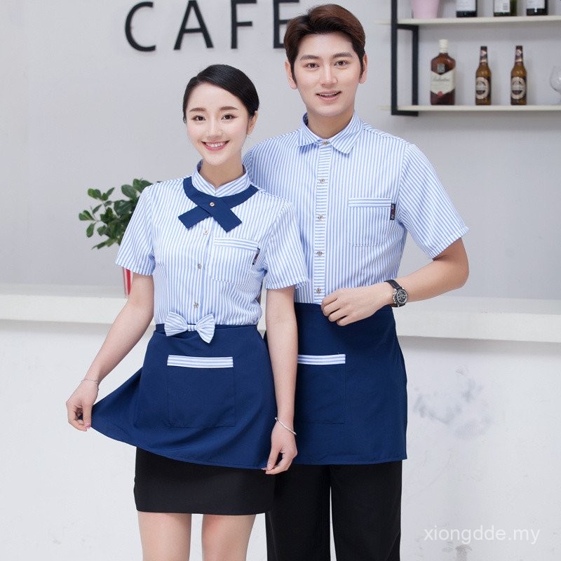 Work Clothes Coffee Cake Short Sleeve Fast Food Restaurant Western ...