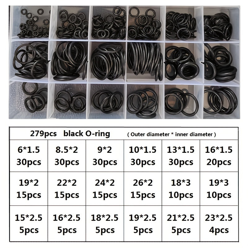 [Ready Stock Fast Shipping] 279PCS Rubber O-Ring Oil-Resistant O-Ring ...
