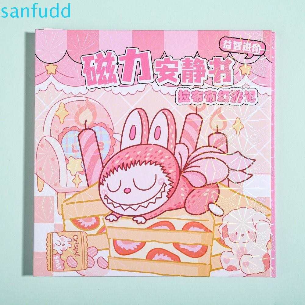 SANFUDD Magnetic Quiet book, Handmade Repeated Pasting Labubu Sticker ...