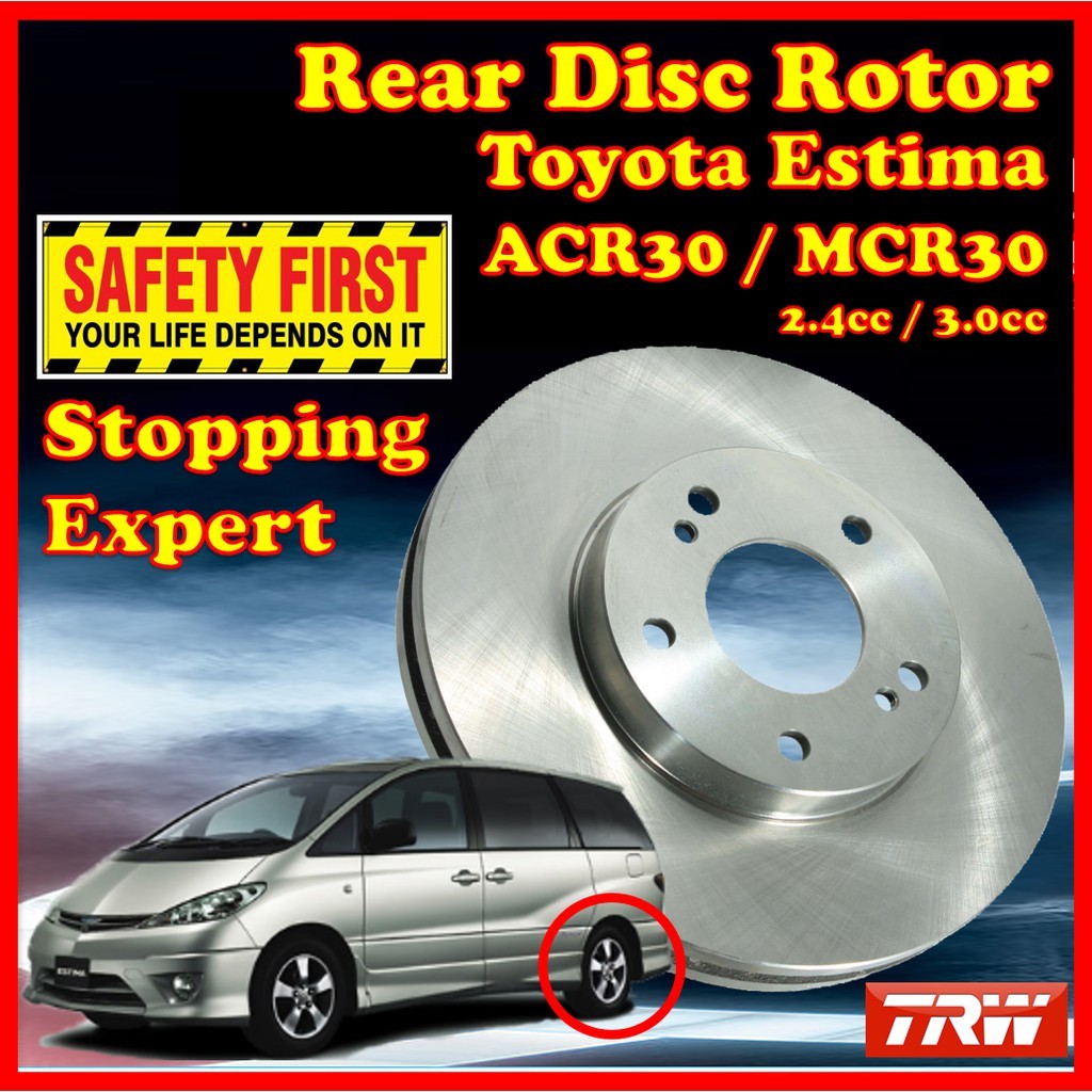 Toyota Estima ACR30 TRW Brake Rear Disc Rotor Stopping Expert | Shopee ...
