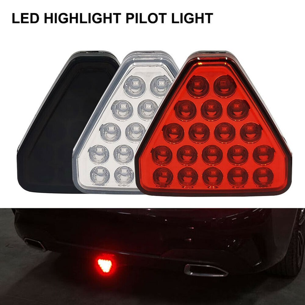 [BSL] Car Universal F1 Style Triangle Red LED 3rd Rear Bumper Tail Stop ...