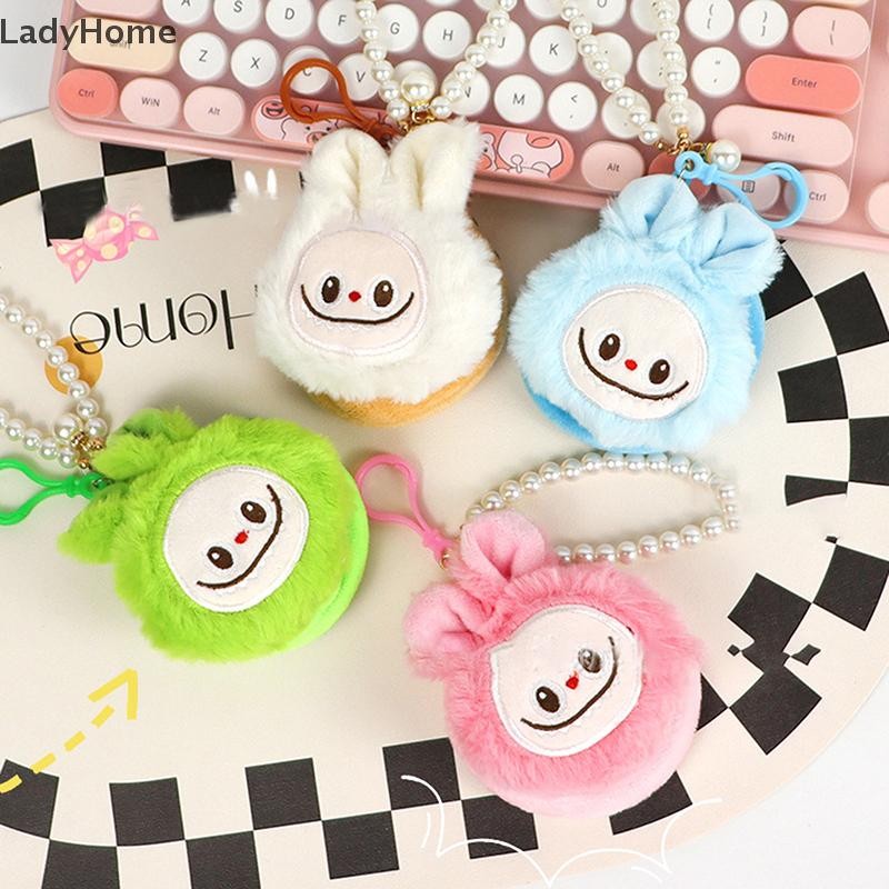 La Cute Cartoon Labubu Plush Coin Bag Stuffed Anime Doll Money Purse ...