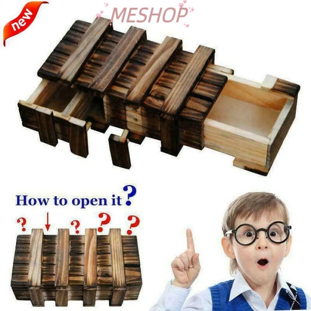 ME-BEAUTY Puzzle Box with Secret Drawer, Funy Wooden Vintage Puzzle Box ...