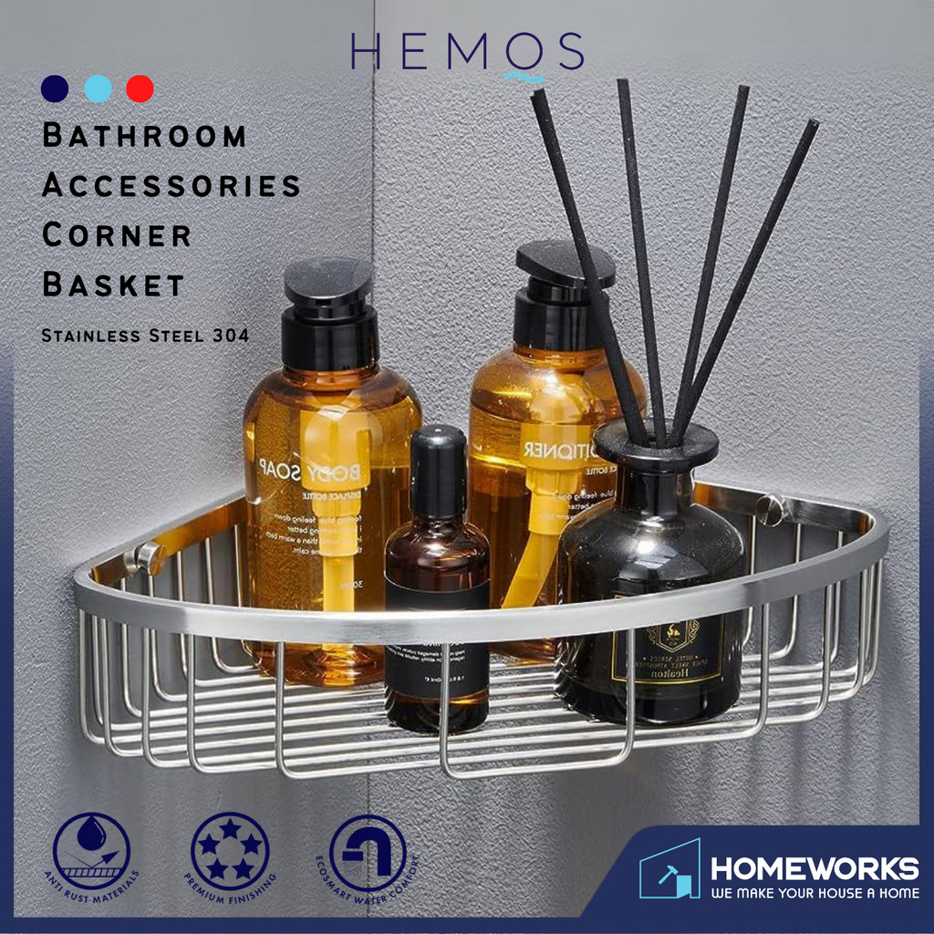 HEMOS BATHROOM FAUCET STAINLESS STEEL SUS 304 CORNER BASKET HMBF-89913 ...