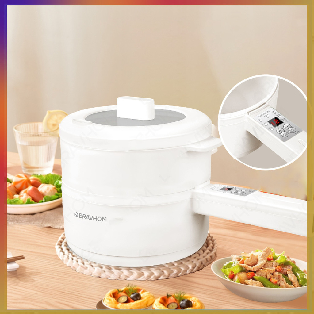 Low Watt Electric Pot Multi-Purpose Steamer Non-Stick Ceramic 1.8L BL ...