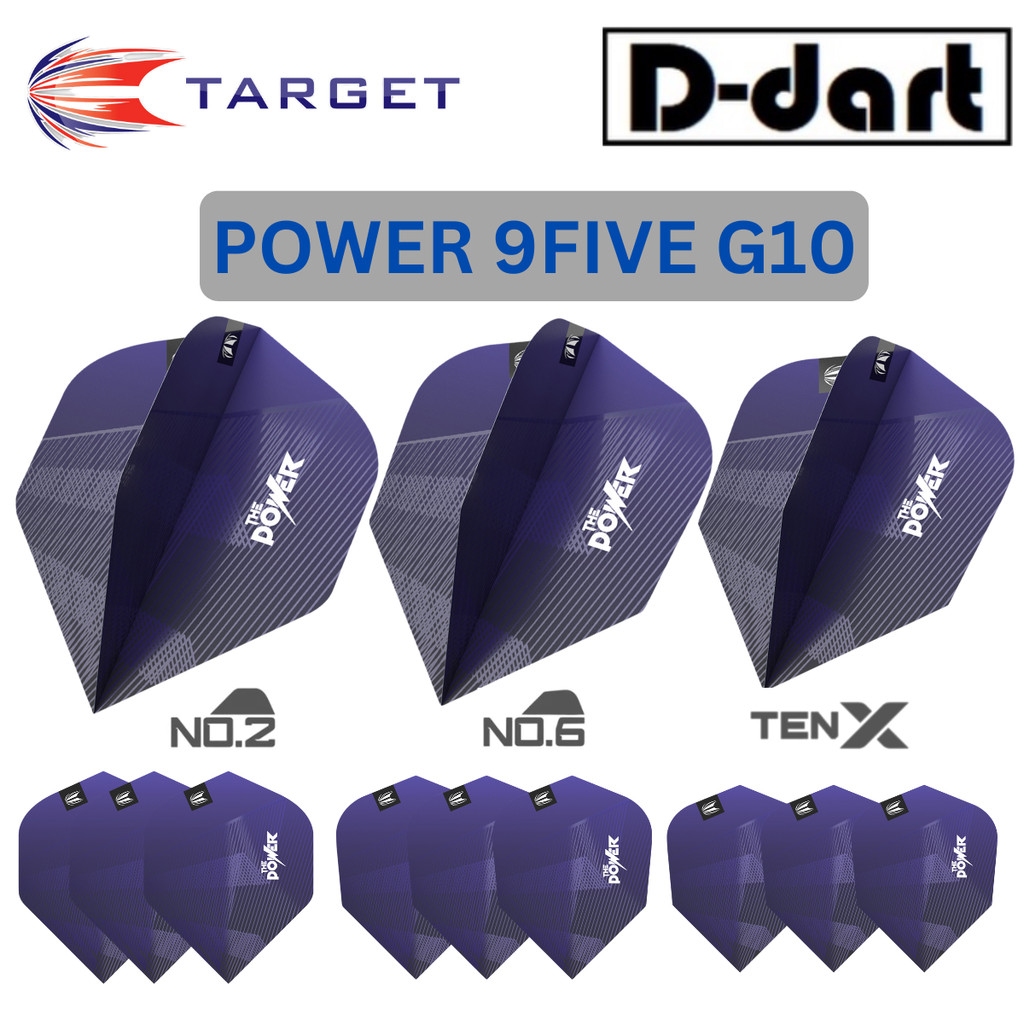 TARGET DARTS FLIGHT-【 3Pcs/Pack】POWER 9FIVE G10 NO2/NO6/TEN-X DART ...