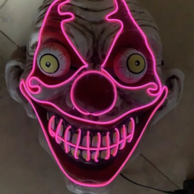 LINGE Halloween El Luminous Mask Led Full Face Mask Men and Women Party ...