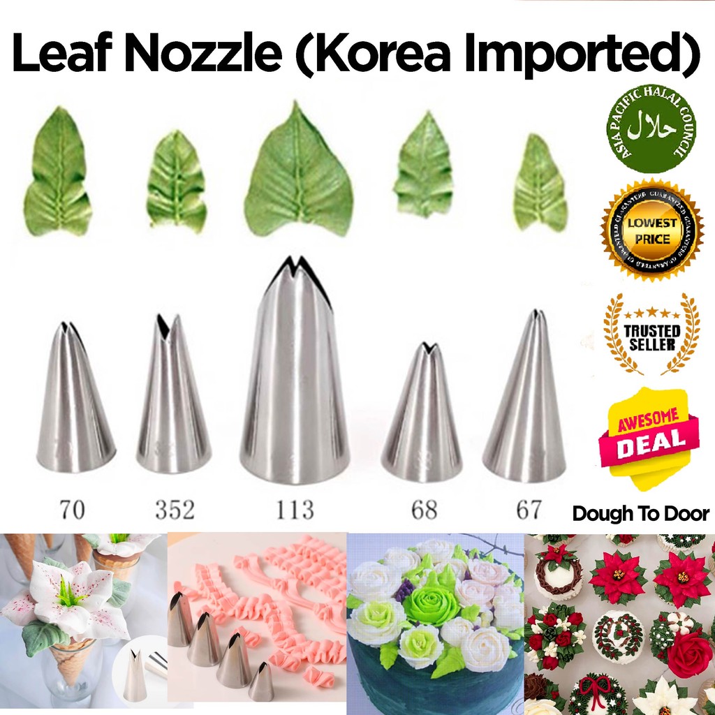 Daun Leaf Nozzle Cake Cream Icing Nozzle Bunga Nozzle Flower Piping ...