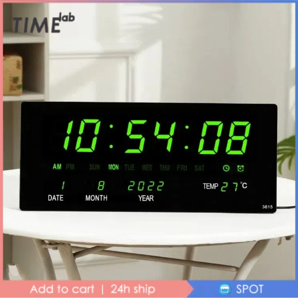 Digital Clock Wall Clock Led Alarm Clock with Calendar/Temperature ...