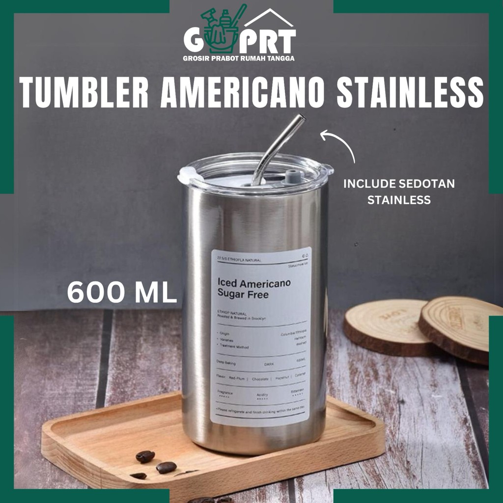 Tumbler Glass Americano Stainless 600ml Tumblr Coffee Cup Ice Americano ...