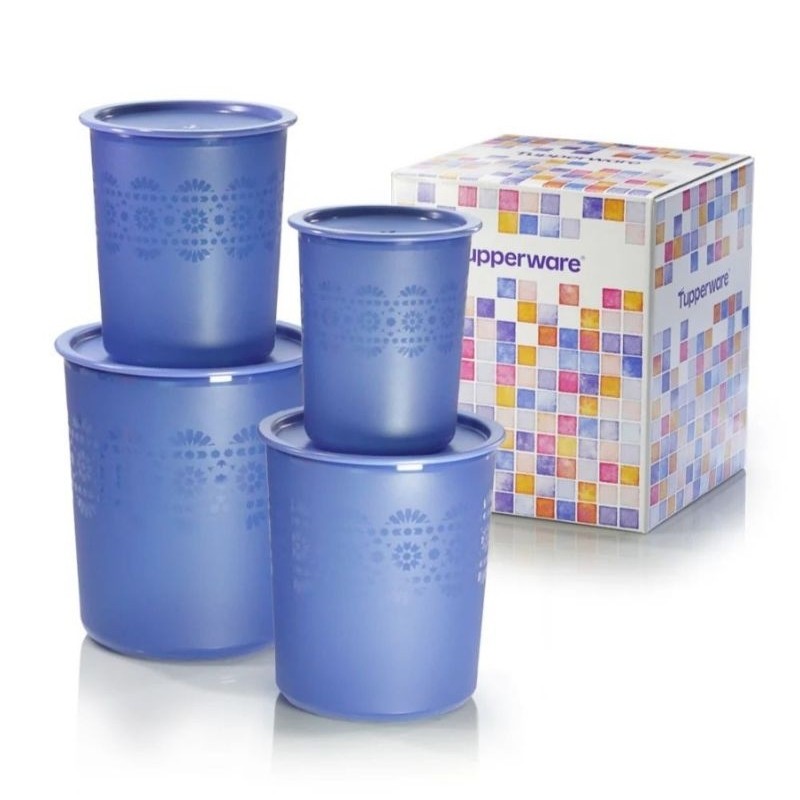 Tupperware Mosaic One Touch Canister Set (4pcs) | Shopee Malaysia