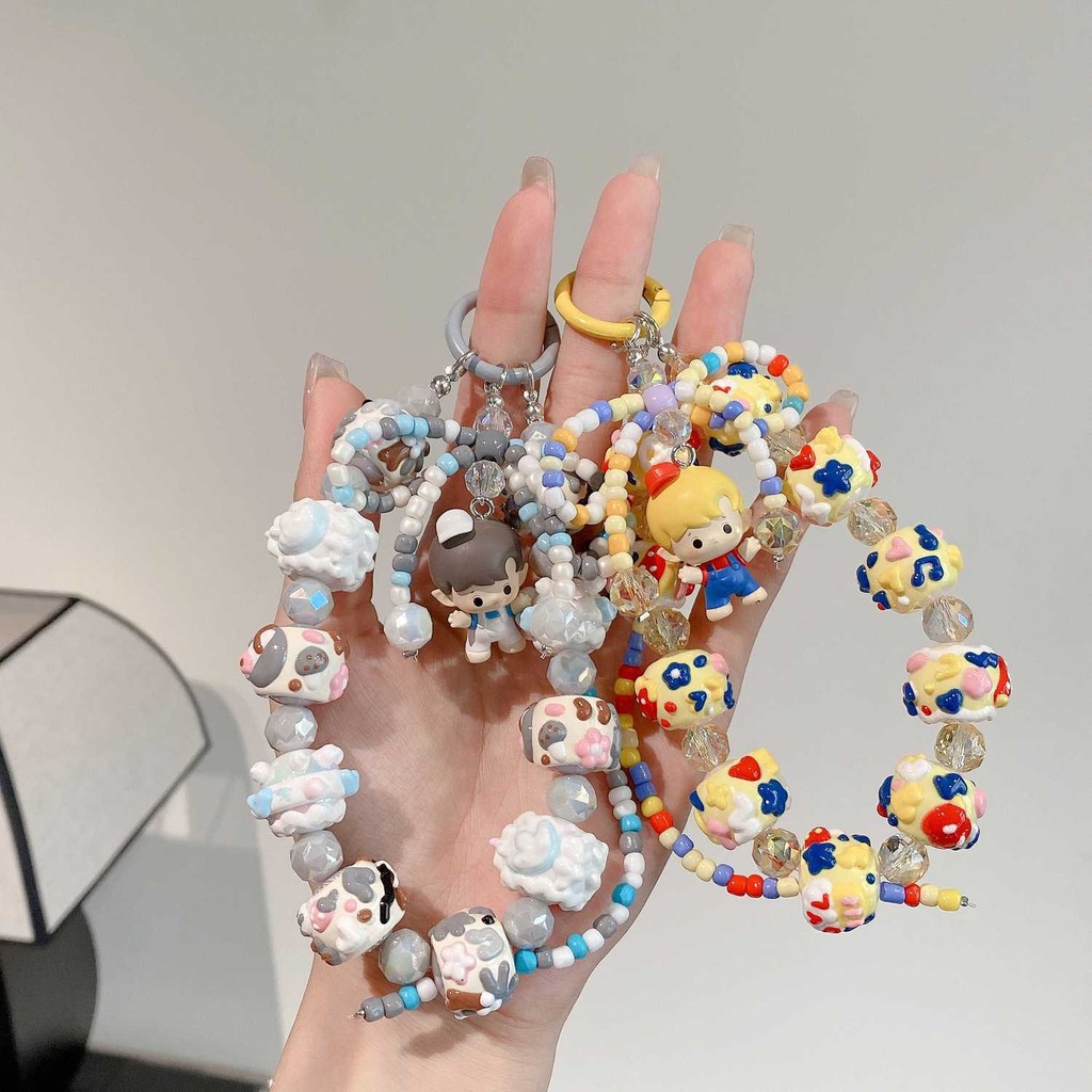 Genuine Pop Mart DIY Mobile Phone Charm Beaded Bag Lanyard Camera Chain ...