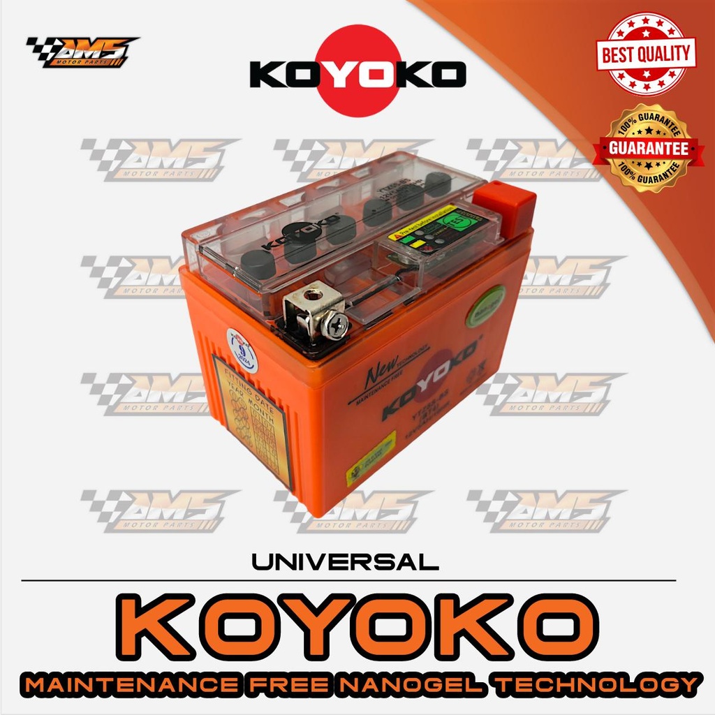 UNIVERSAL KOYOKO MAINTENANCE FREE NANOGEL BATTERY | Shopee Malaysia