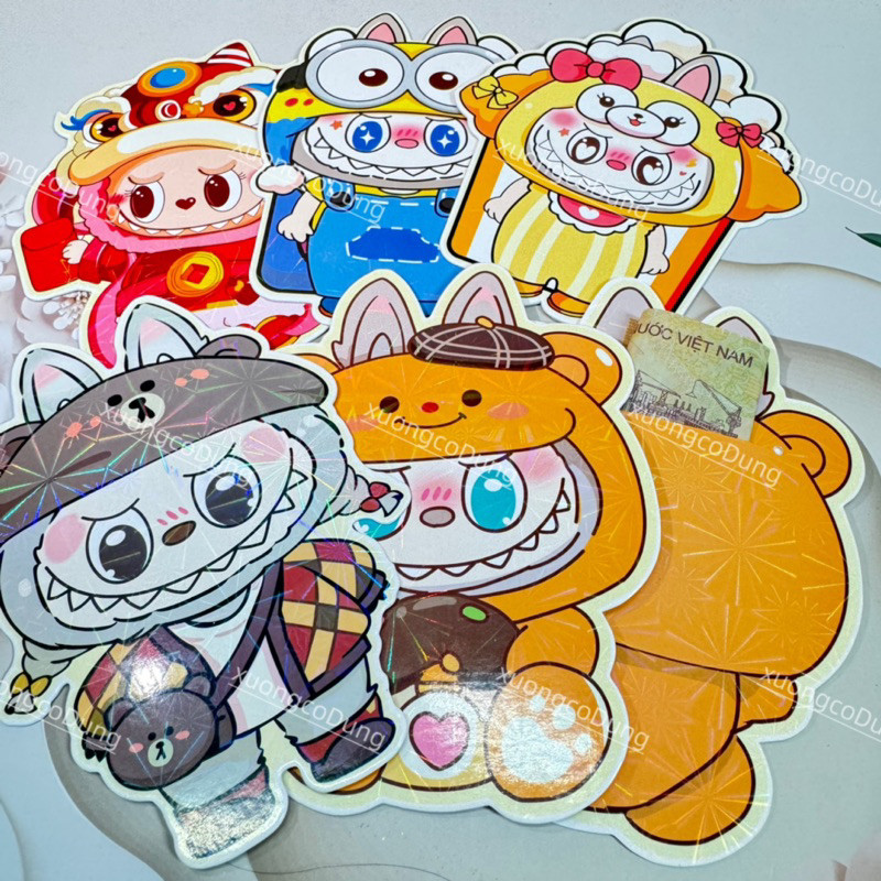 Combo of 50 chibi red envelopes with lovely luminous labubu pattern ...