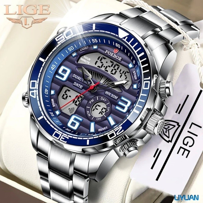 Watches Men Original Lige digital watch men's top luxury sport quartz ...