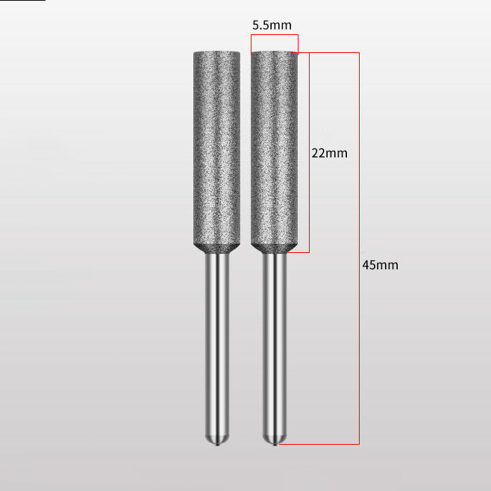 5pcs/Set Diamond Coated Cylindrical Grinding File Stone Heads Drill Bit ...