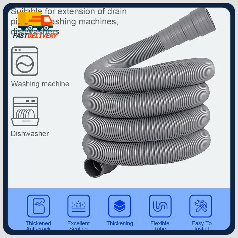 Washing Machine Dishwasher Drain Hose Outlet Water Washer Pipe 2m 4m ...