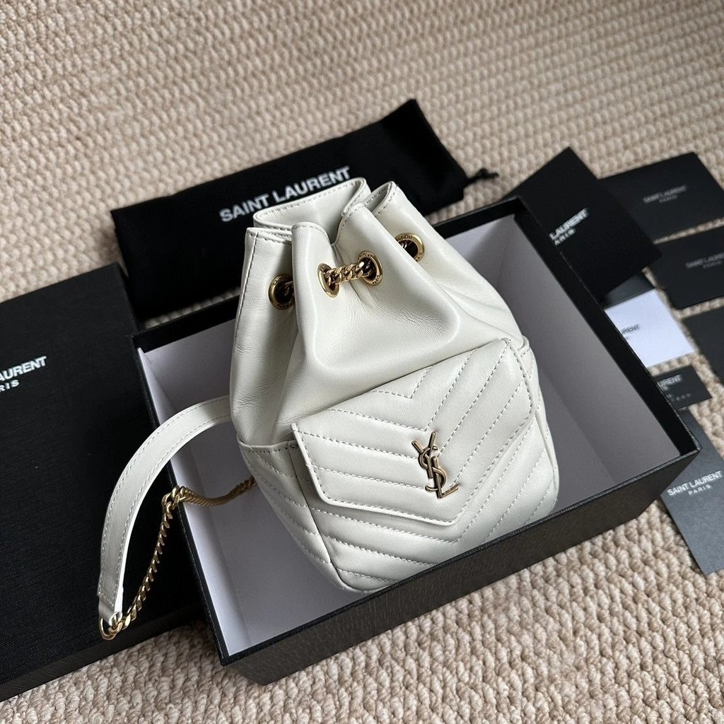 YSL Saint Laurent YSL Sheepskin Mini Bucket Bag Shoulder Messenger Bag ...