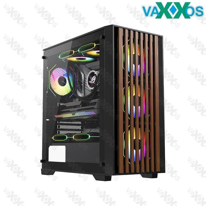 VenomRX Casing PC Riva Wood Series ATX With 4x120mm ARGB Fan | Shopee Malaysia