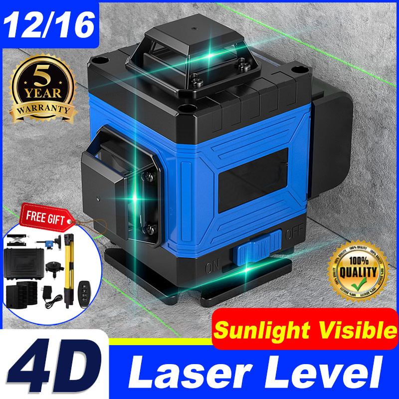 12 / 16 Line Laser Level Green Light Lampu Hijau Tahap Laser Self ...