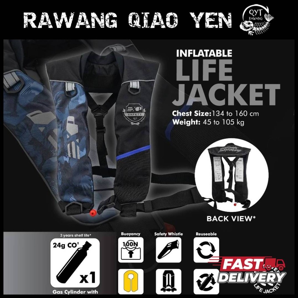 EXP LIFE JACKET/ WAIST LIFE JACKET 100N automatic inflatable life ...
