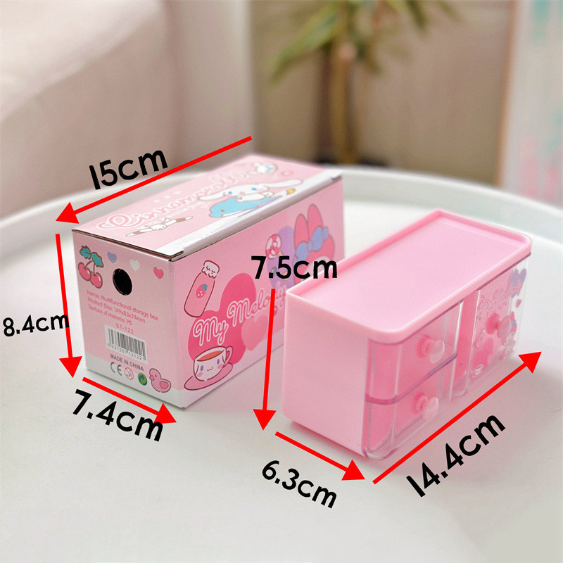 AY Sanrio Hello Kitty Desktop Storage Box Kuromi Cinnamoroll Drawer Box ...