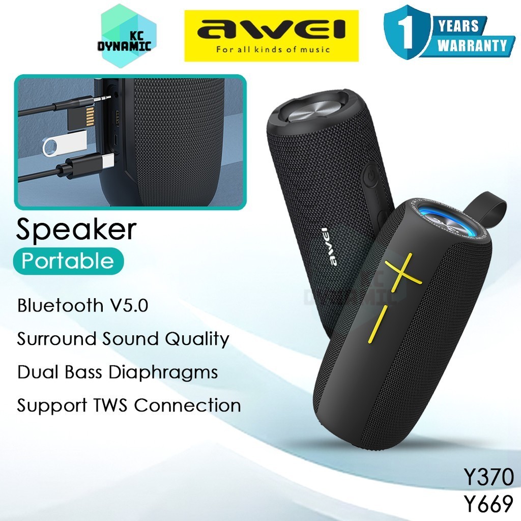 Awei Y669 Outdoor Wireless Speaker TWS Outdoor Portable Speaker Awei Y370 Awei Bluetooth Speaker ...