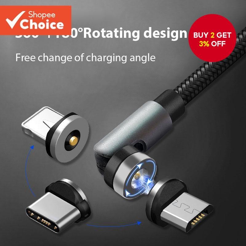 540-Degree Magnetic Data Cable-Degree Blind Suction round Magnetic Charging Cable Three-in-One ...