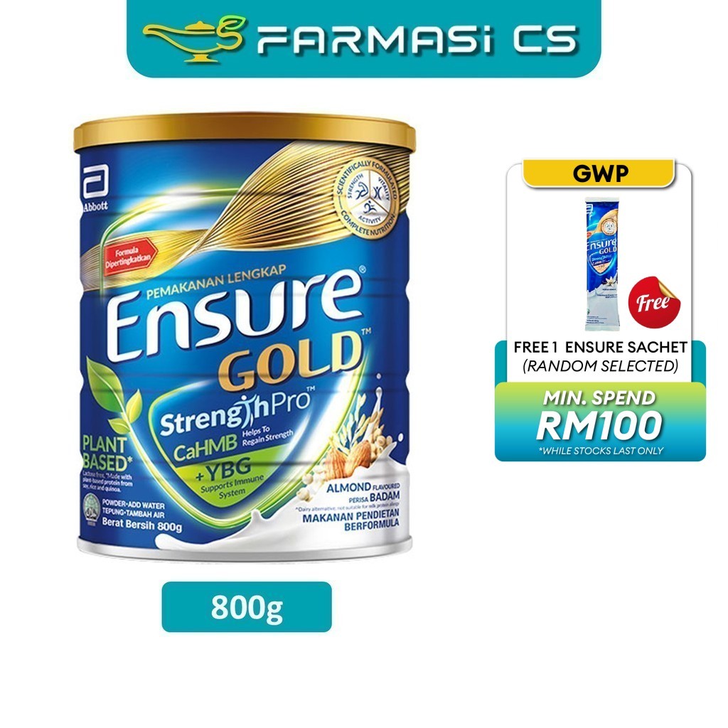 PROMO Abbott Ensure Gold Plant Based Almond Flavored 800g EXP:08/2026 ...