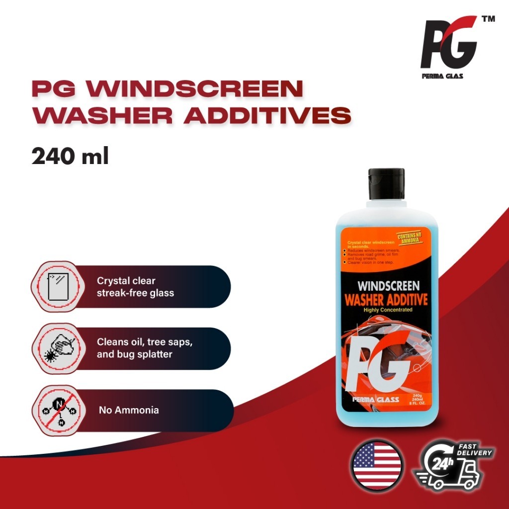 Perma Glass PG Windscreen Washer Additive (240ml) | Highly Concentrated ...