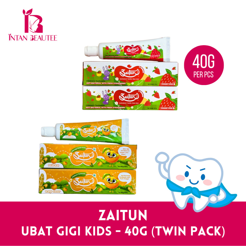 ZAITUN Ubat Gigi Kanak-Kanak Kids Toothpaste[40G] -Orange/ Strawberry ...