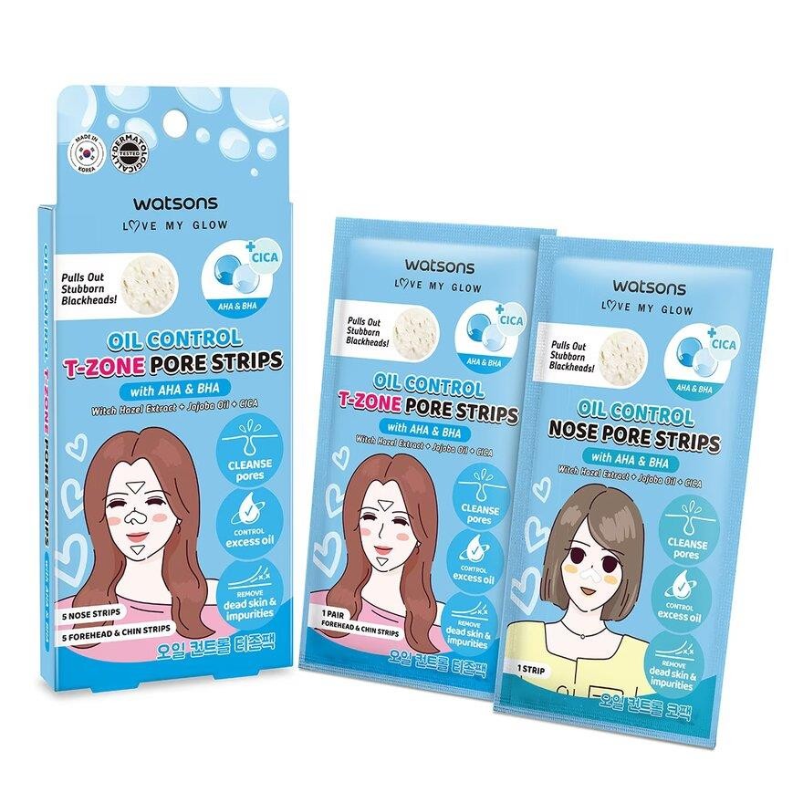 WATSONS Oil Control T-Zone Pore Strips With AHA & BHA 5S Nose + 5S ...
