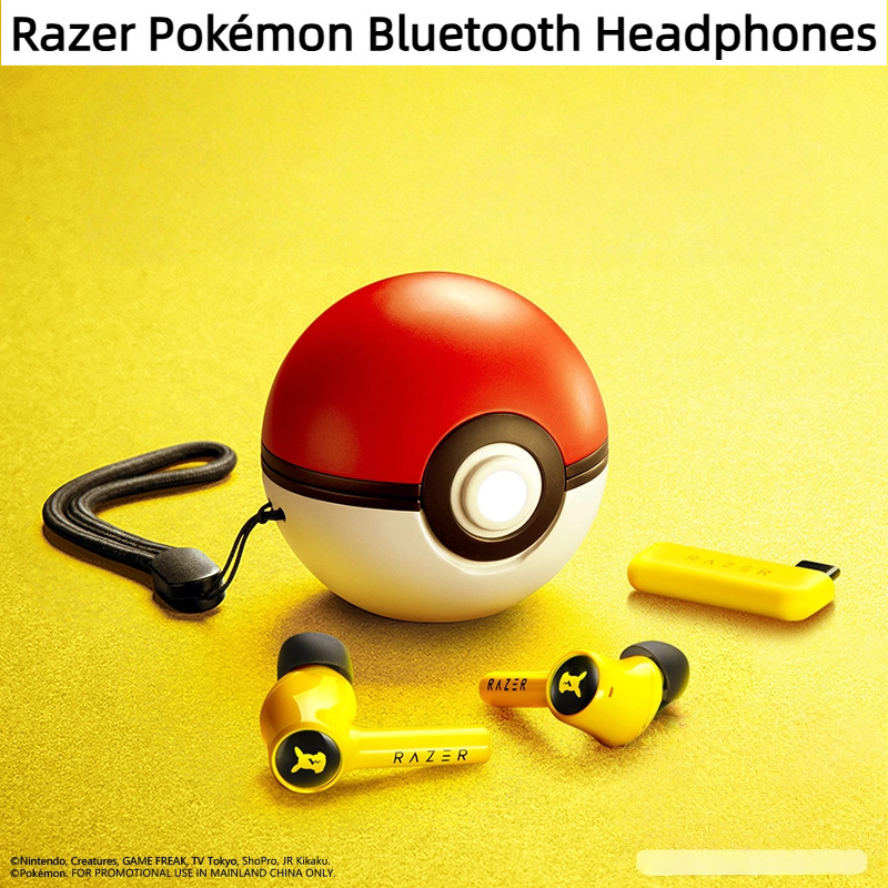 【Spot goods】Razer Pokémon Bluetooth Headset Co-Branded Pikachu Poké ...
