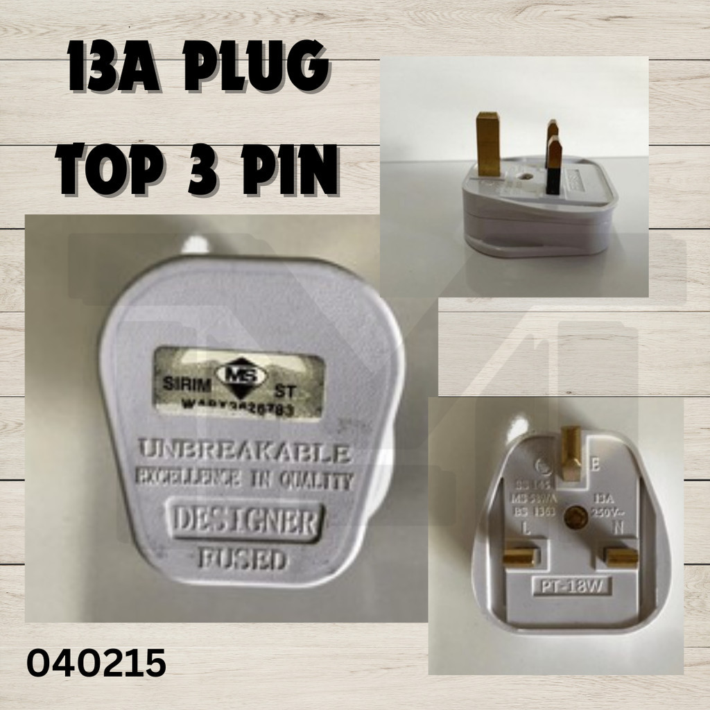 SIRIM APPROVED 13A PLUG TOP 3 PIN | Shopee Malaysia