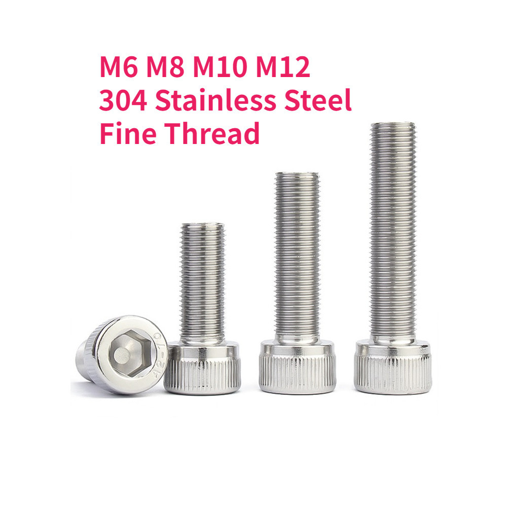 M6 M8 M10 M12 304 Stainless Steel Fine Thread Hexagon Hex Socket Cap ...