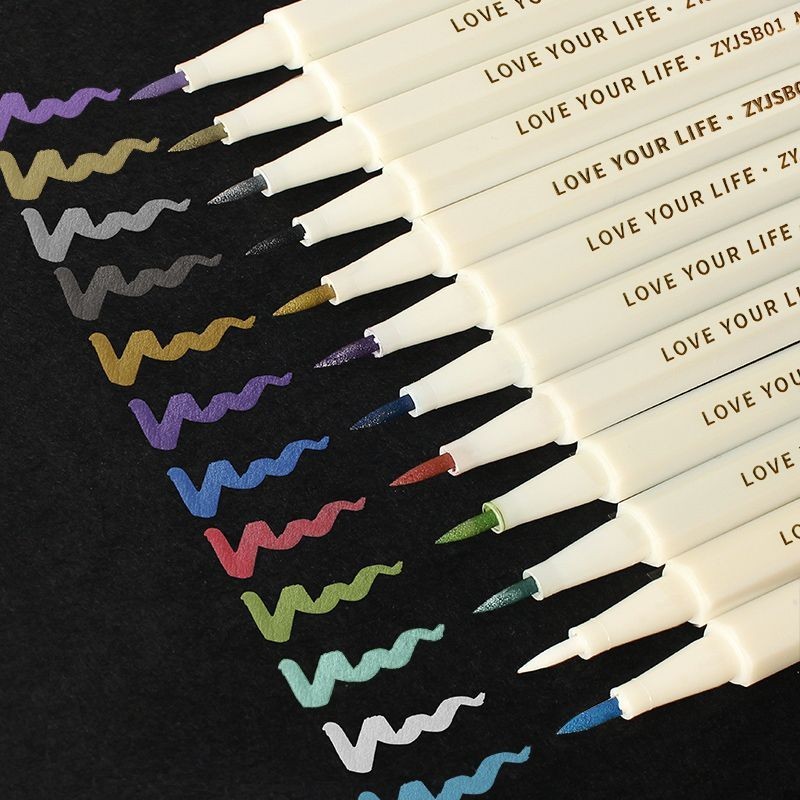 Pearl 10 Color Paint Pen Metal Pen Fire Paint Coloring Color Pen DIY ...