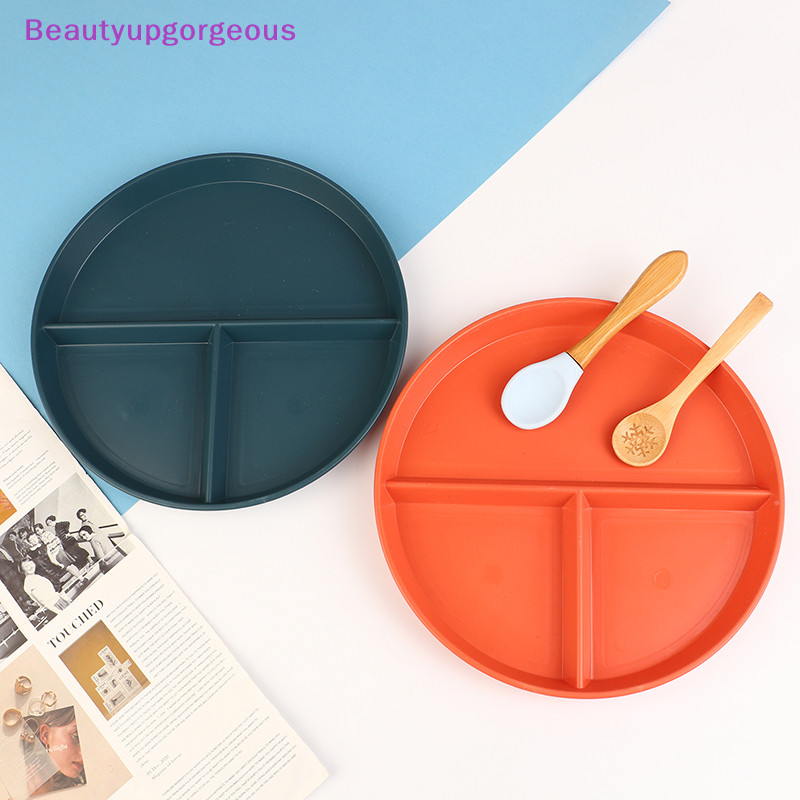 Beautyupgorgeous 1Pc Divided Dish In 3 Diet Reusable Round Dinner Plate ...